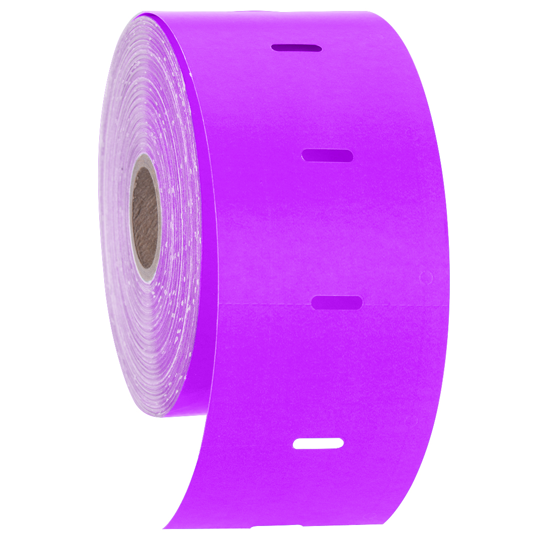 2.25" X 1.375" Direct Thermal Tags with a Purple Flood Coat on Back ...