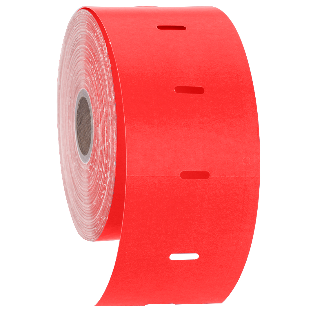 2.25" X 1.375" Direct Thermal Tags with a Red Flood Coat on Back Side ...