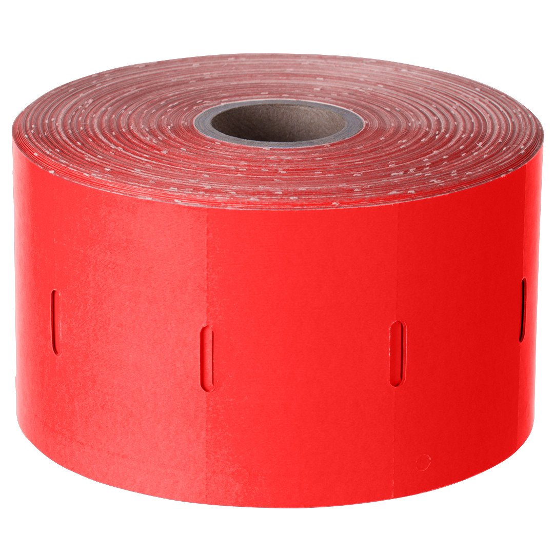 2.25" X 1.375" Direct Thermal Tags with a Red Flood Coat on Back Side ...