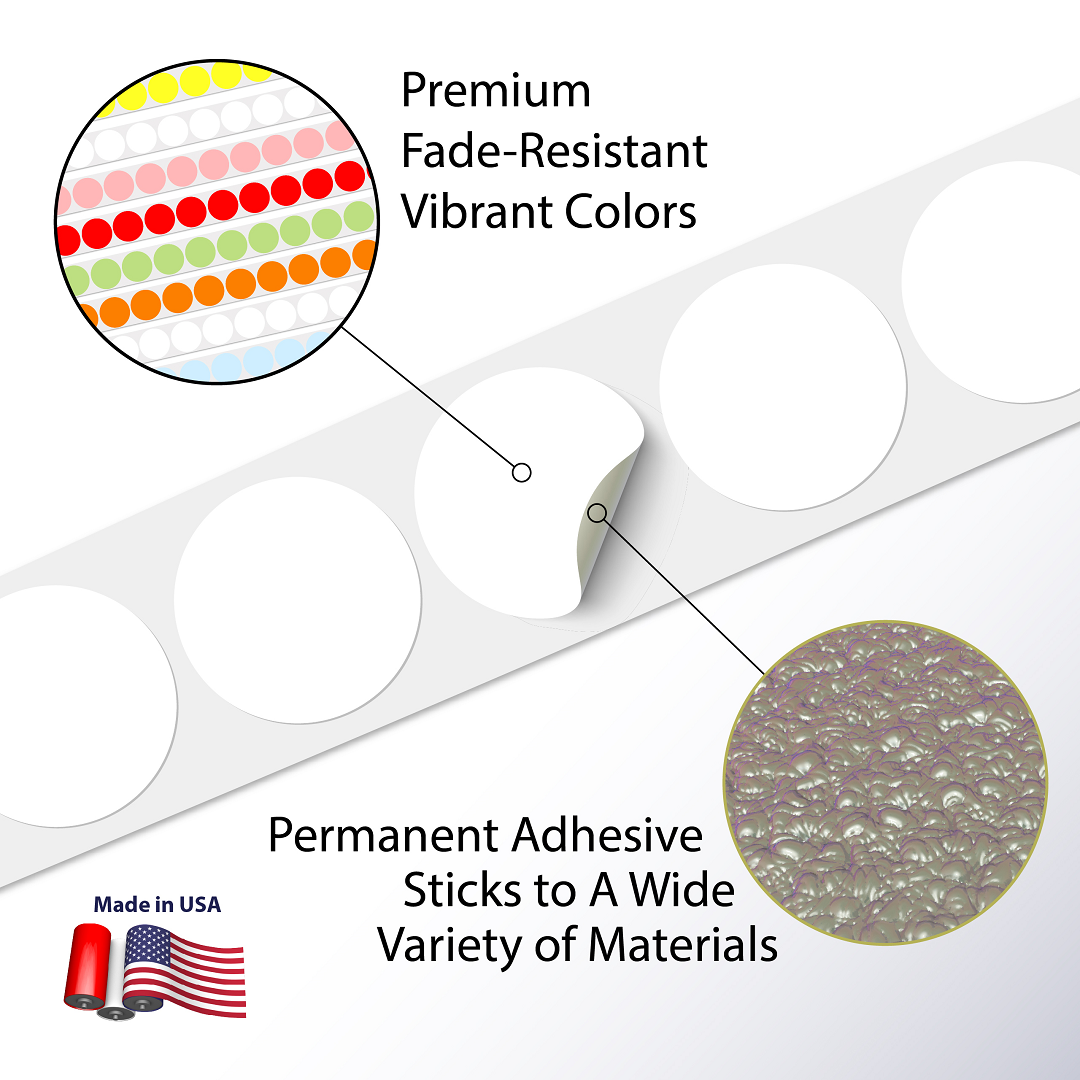 2" Circle Direct Thermal Labels - White