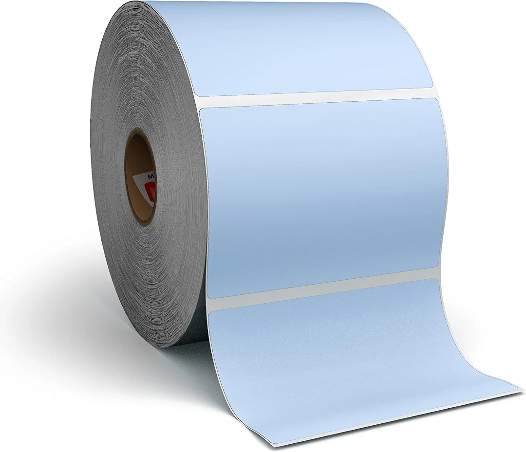 3 X 2 Direct Thermal Perforated Labels Blue