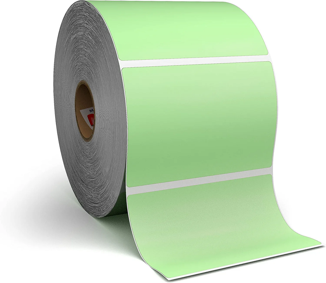 3” X 2" Direct Thermal Perforated Labels - Green