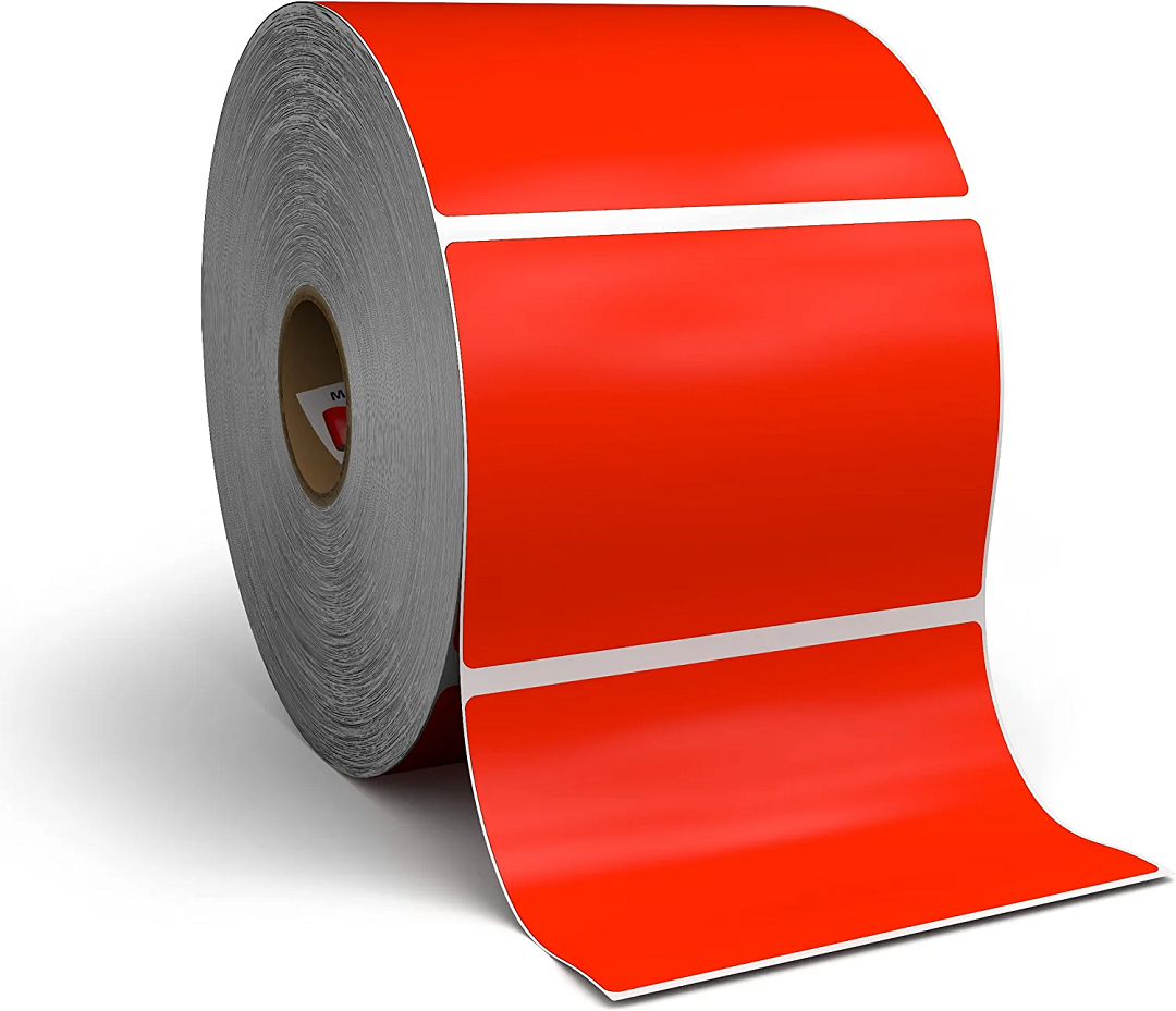3” X 2" Direct Thermal Perforated Labels - Red