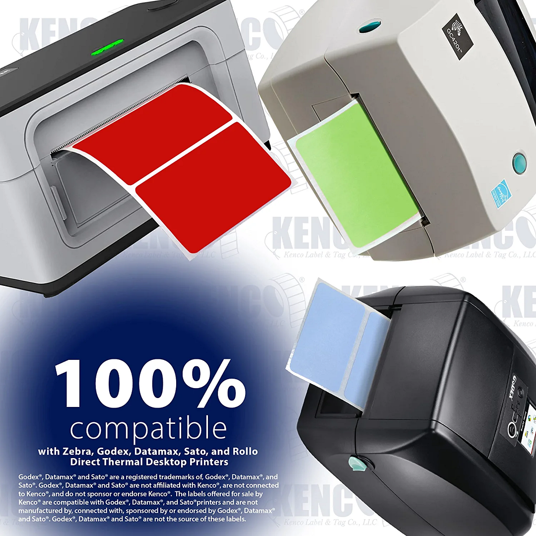 3” X 2" Direct Thermal Perforated Labels - Blue