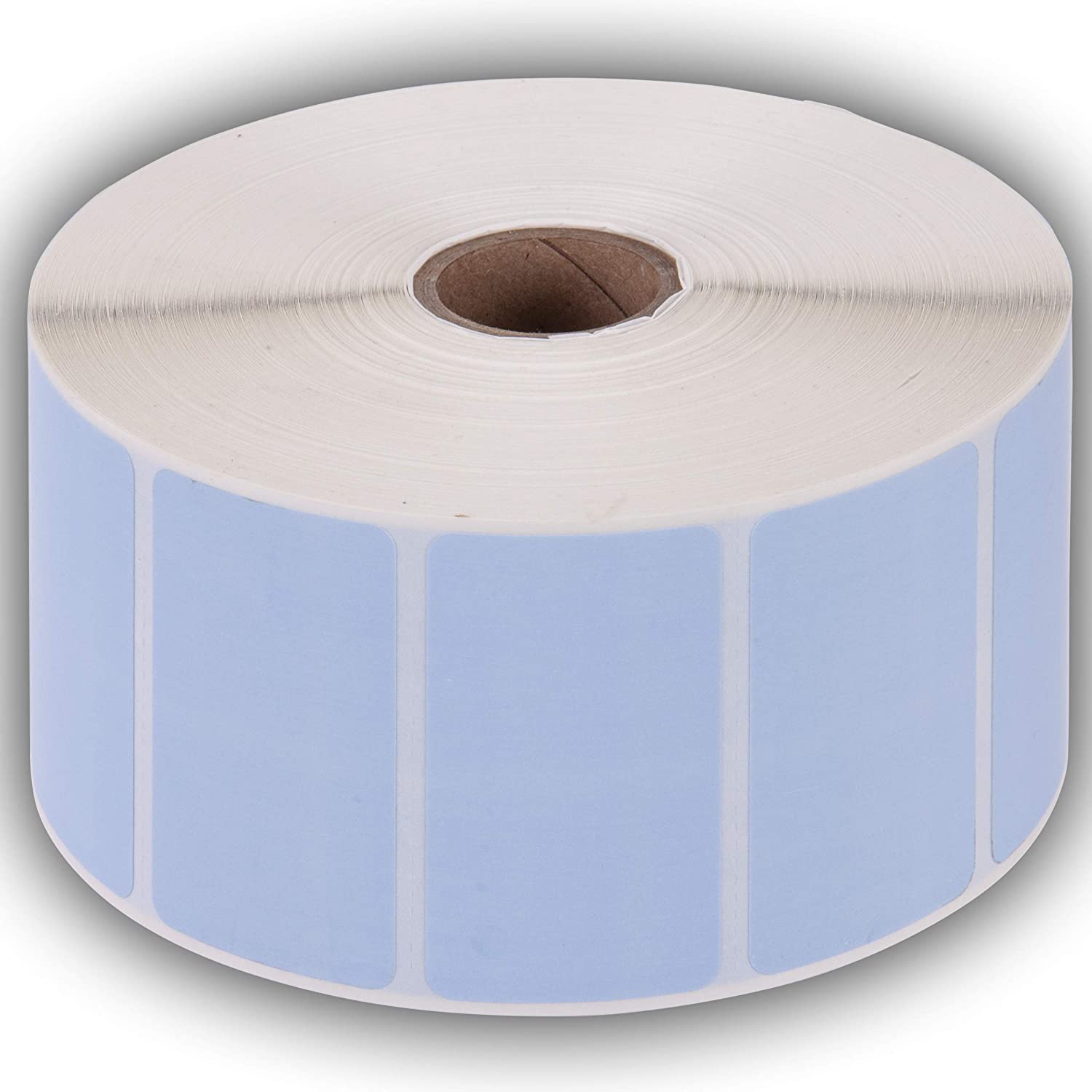 2.25" X 1.25" Round Corner Rectangle Direct Thermal Blue Paper Labels