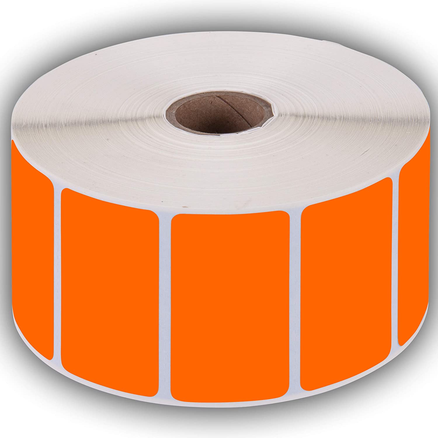 2.25" X 1.25" Round Corner Rectangle Direct Thermal Orange Paper Labels