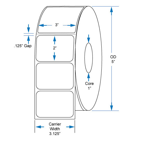 10010044 Compatible 3 inch x 2 inch with perf Direct Thermal Labels to ...