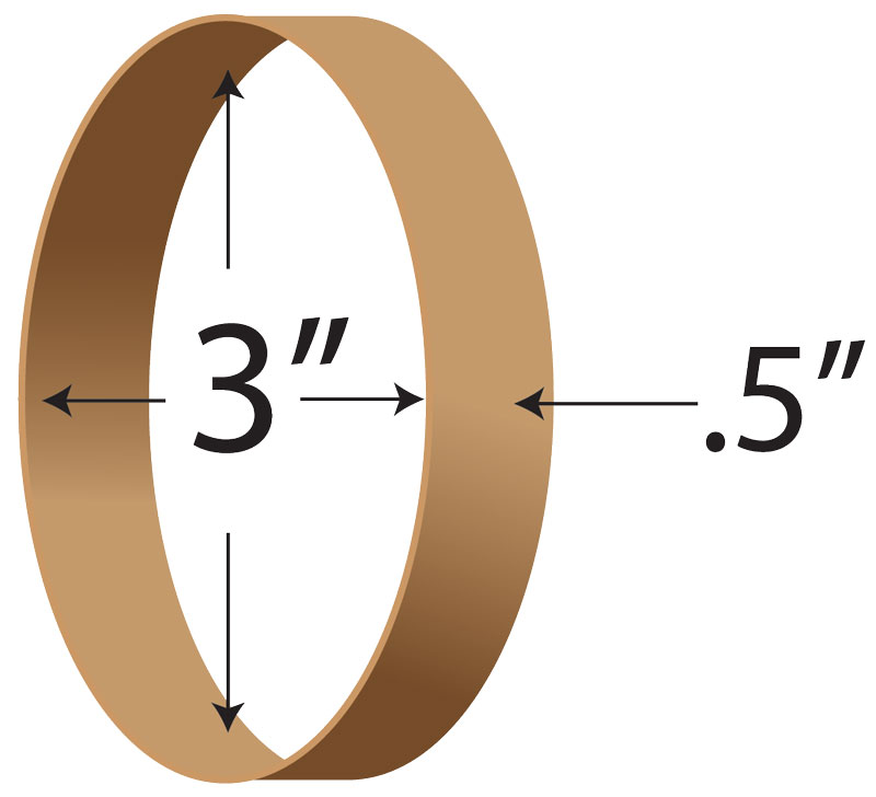 .5" Wide 3" Inner Diameter Cardboard Label Core