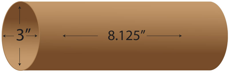 8.125" Wide 3" Inner Diameter Cardboard Label Core