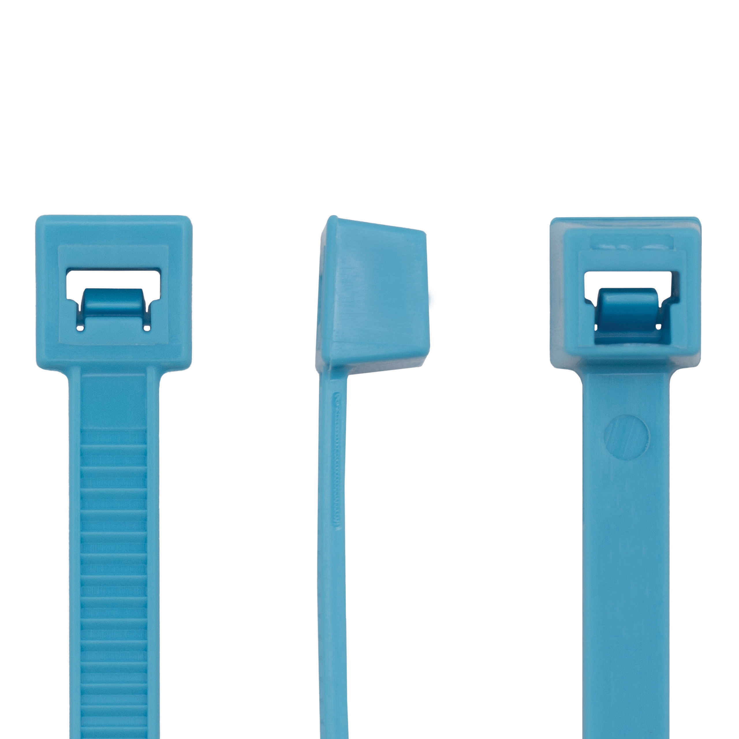 7" Long 50 lb Fluorescent Blue Nylon 6/6 Cable Ties (100 per pack)