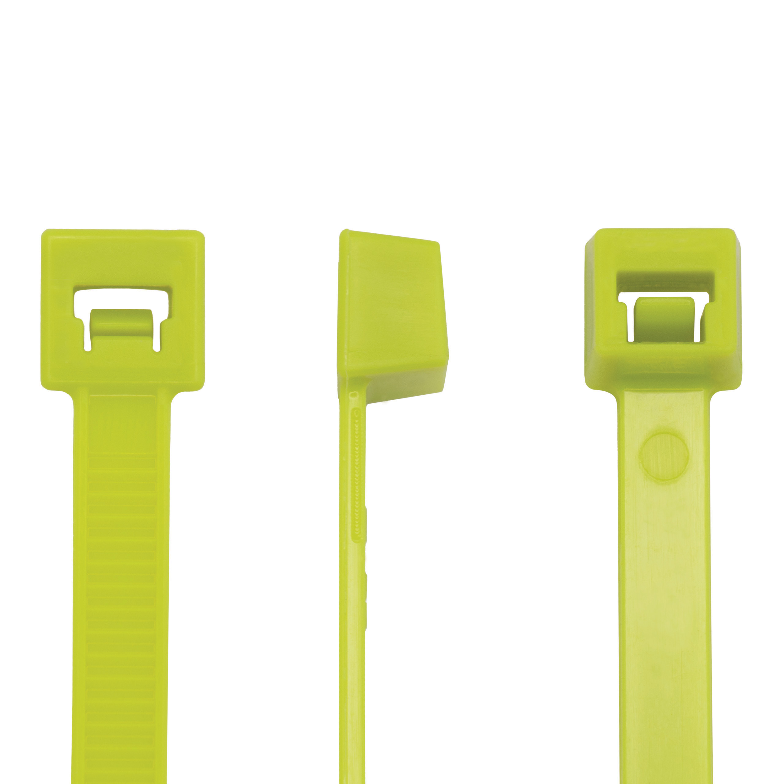 4" Long 18 lb Fluorescent Green Nylon 6/6 Cable Ties (1000 per pack)