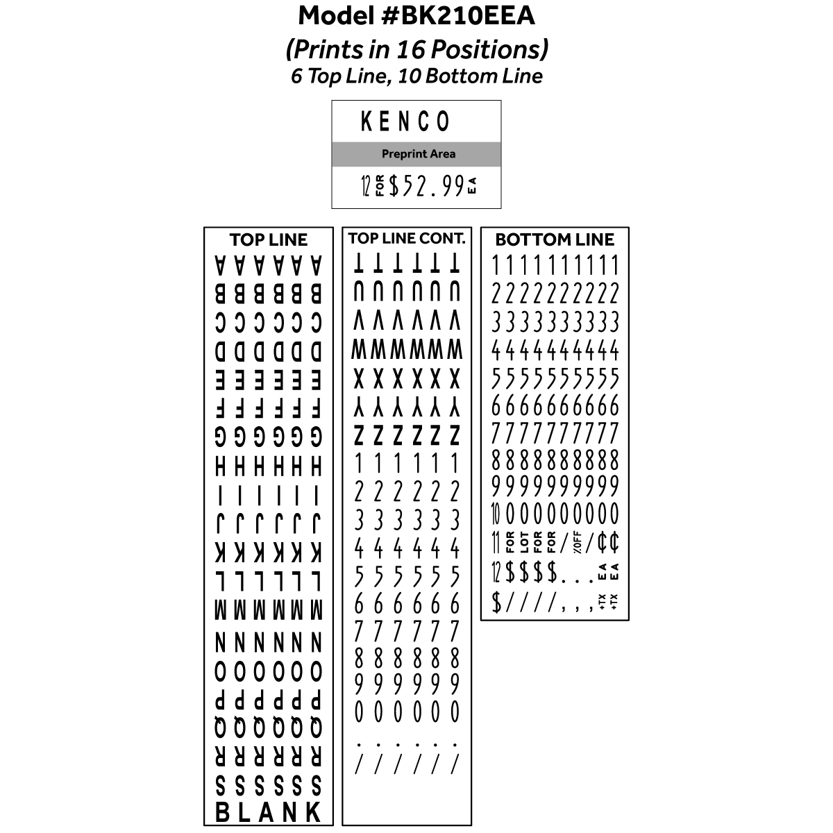 Kenco BK210EEA Label Price Gun - Alpha Numeric