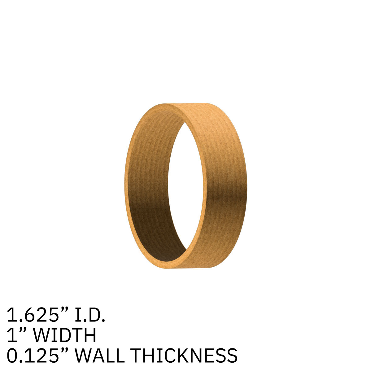 1" Width Cardboard Label Cores with a 1.625" ID and 0.125" wall thickness