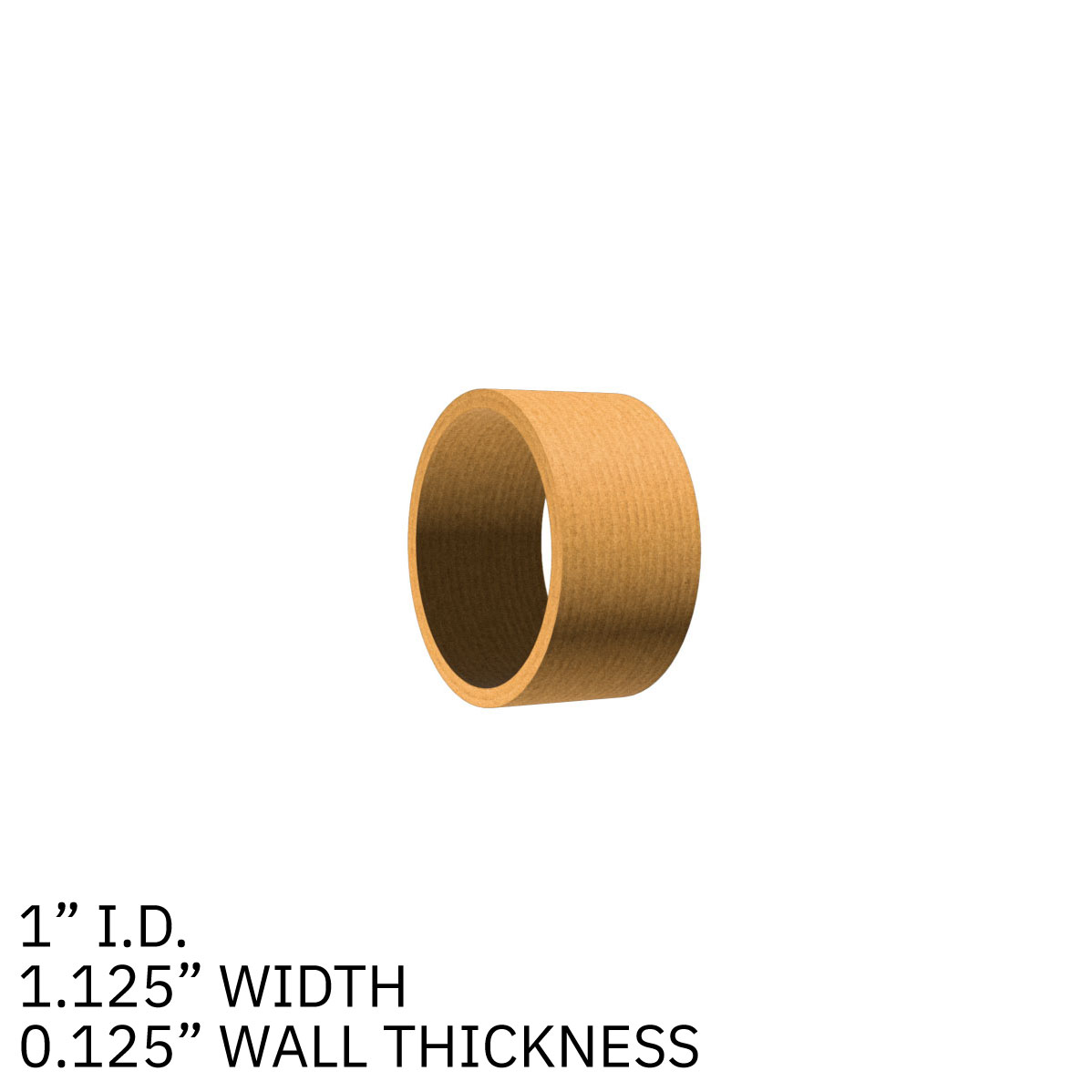 1.125" Width Cardboard Label Cores with a 1" ID and 0.125" wall thickness