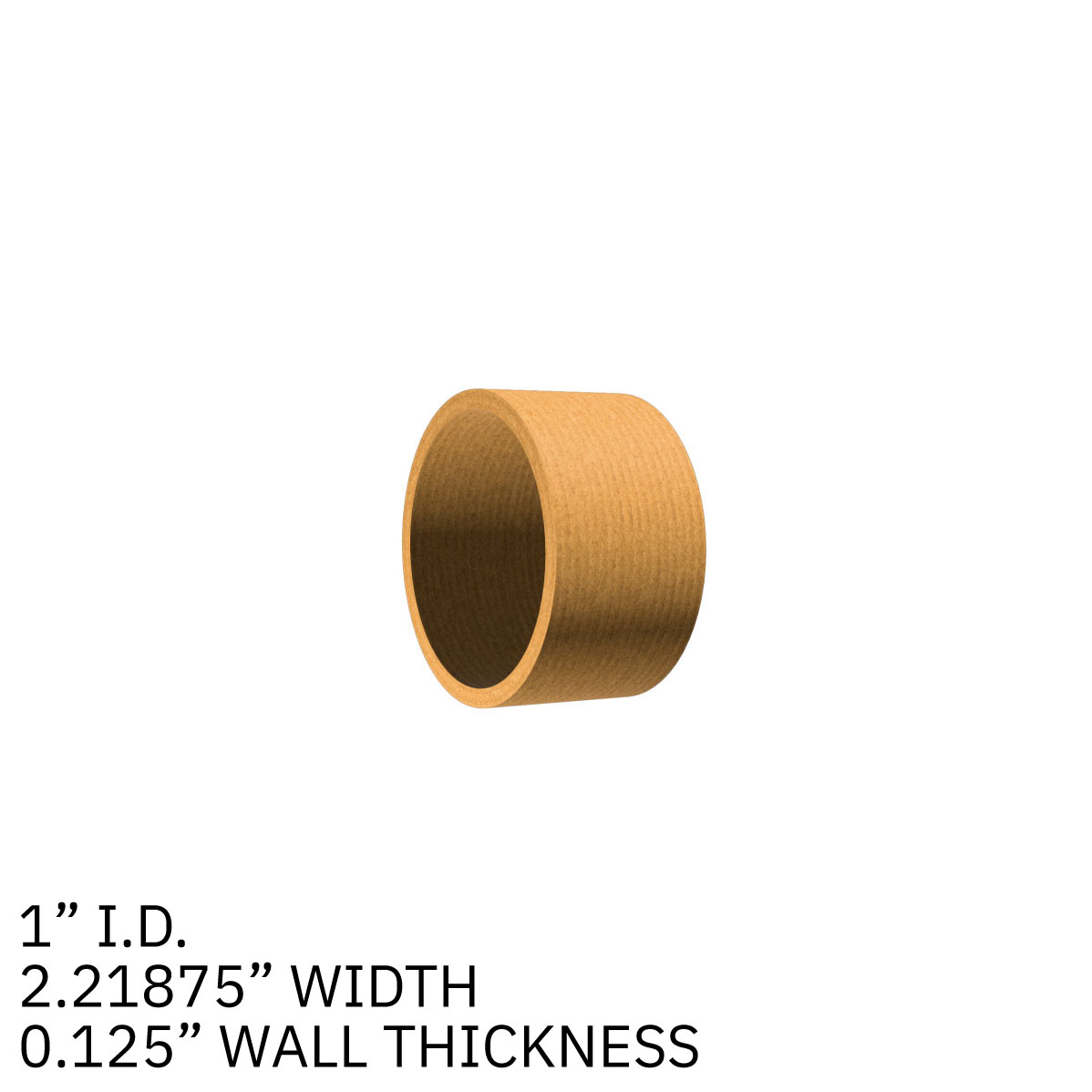 1.21875" Width Cardboard Label Cores with a 1" ID and 0.125" wall thickness