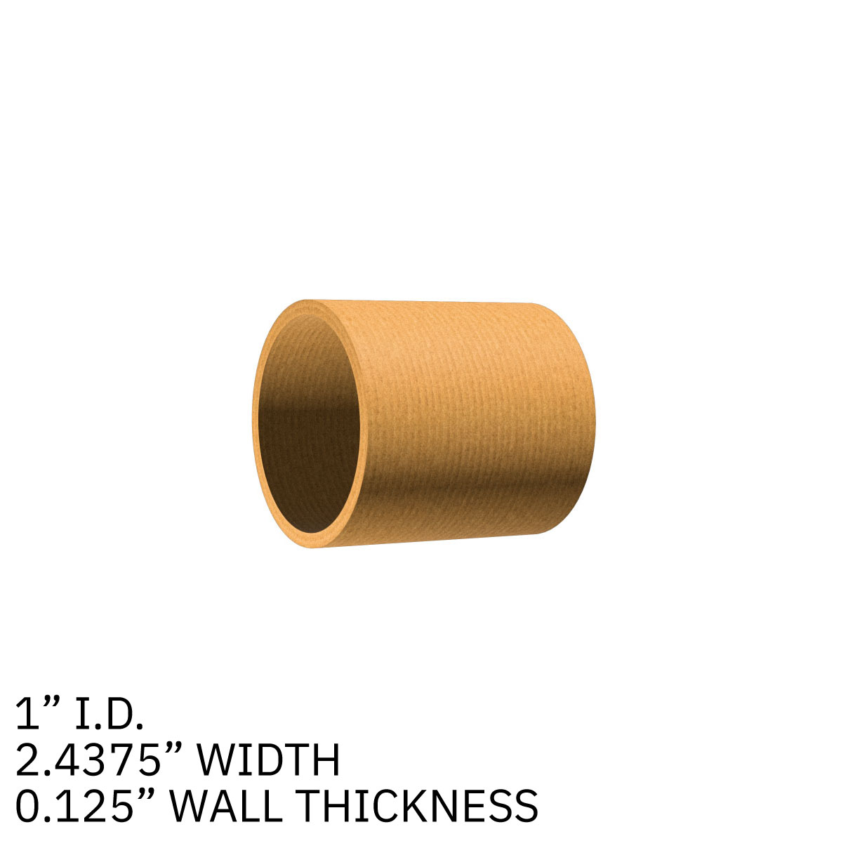 2.4375" Width Cardboard Label Cores with a 1" ID and 0.125" wall thickness