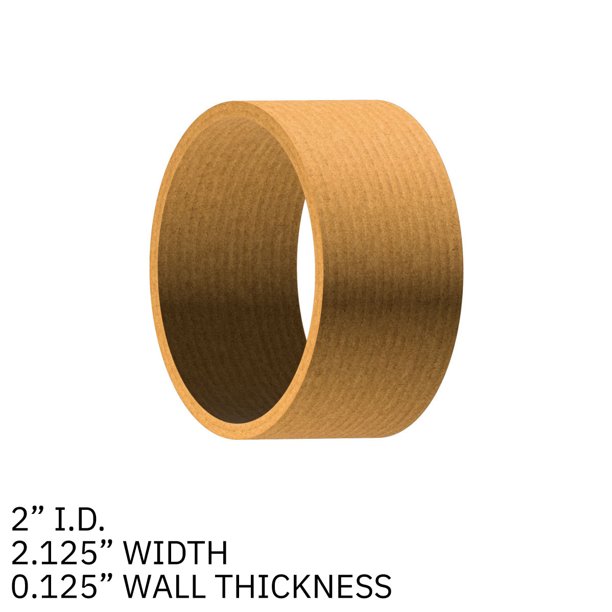 2.125" Width Cardboard Label Cores with a 3" ID and 0.25" wall thickness