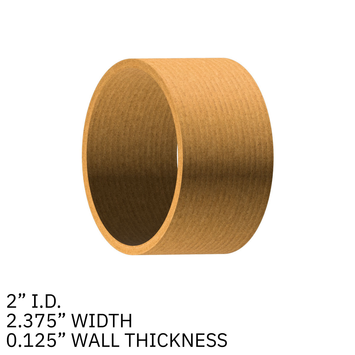 2.375" Width Cardboard Label Cores with a 2" ID and 0.125" wall thickness