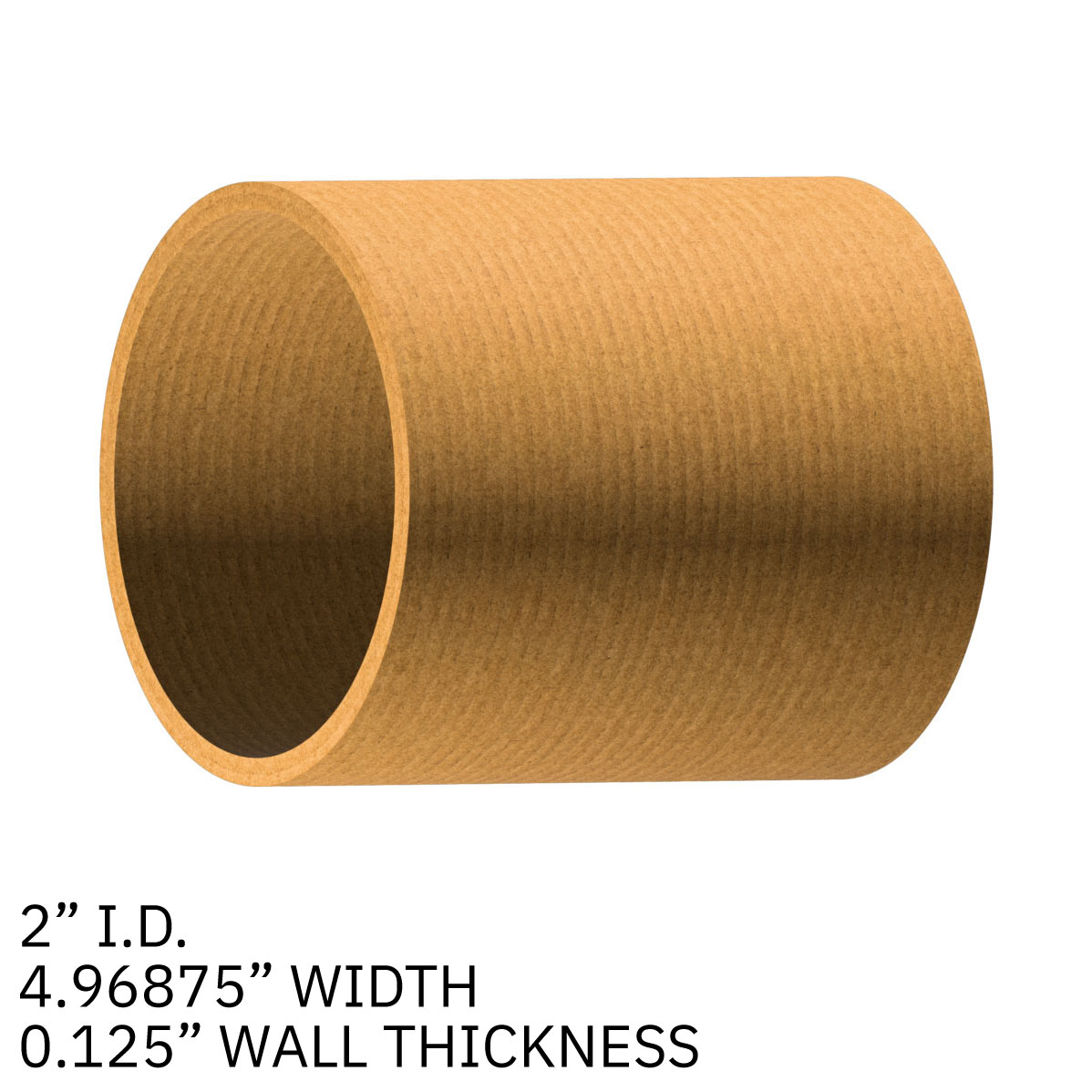 4.96875" Width Cardboard Label Cores with a 2" ID and 0.125" wall thickness