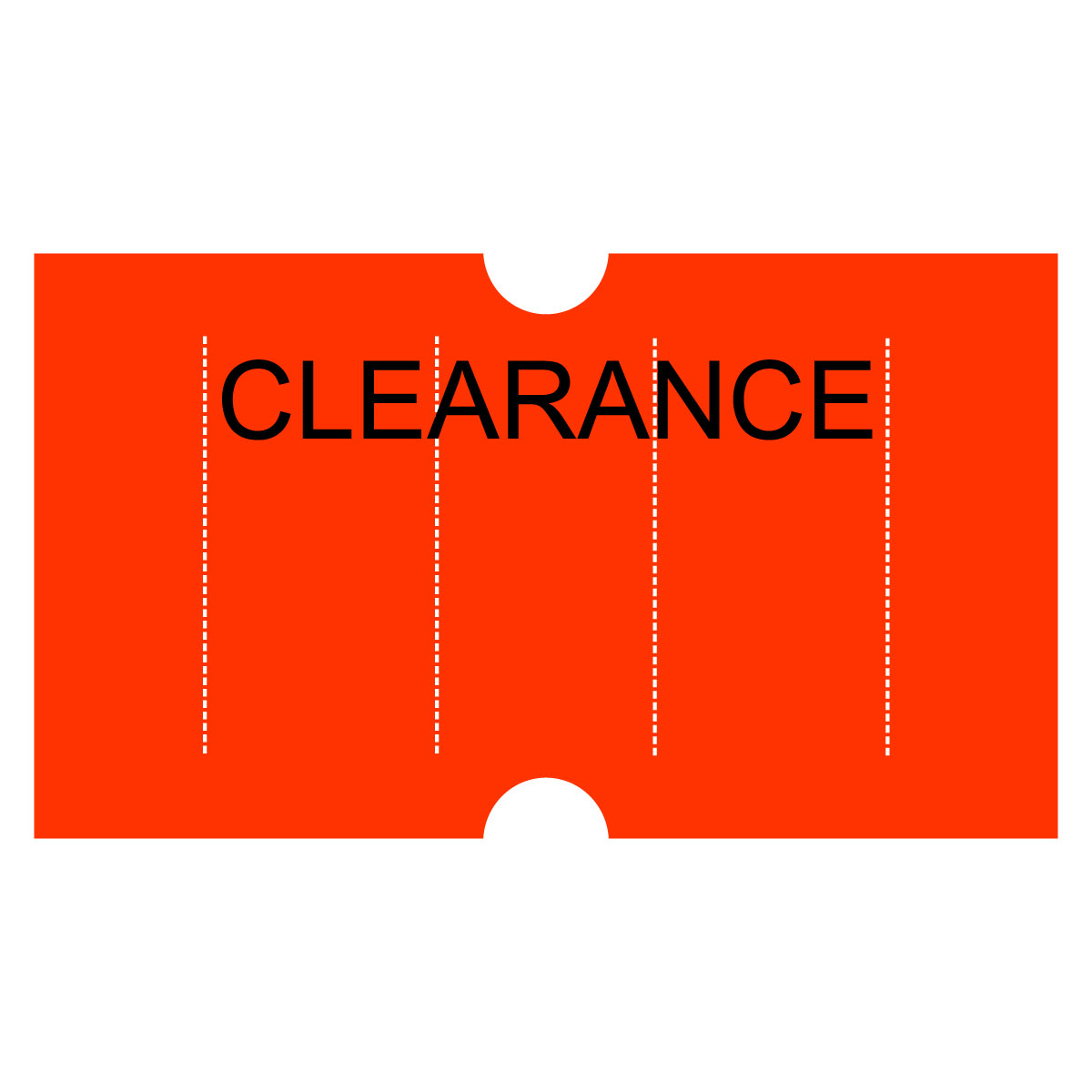 Black on Fluorescent Red "CLEARANCE" General Purpose Tamper Proof Labels