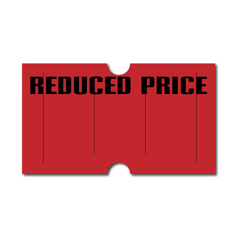 Black on Pastel Red "REDUCED PRICE" General Purpose Tamper Proof Labels