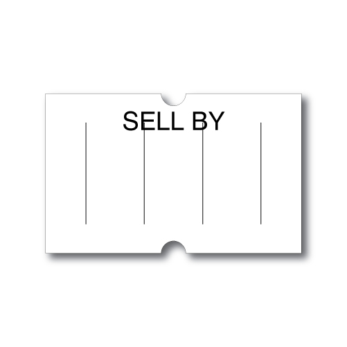 Black on White "SELL BY" General Purpose Tamper Proof Labels