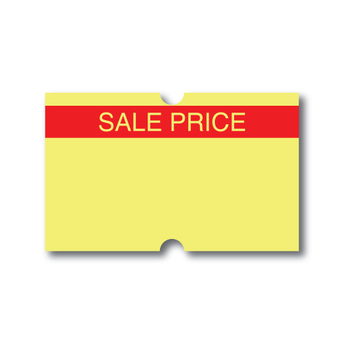 Red on Yellow Reverse "SALE PRICE" Removable Labels Without Tamper ...