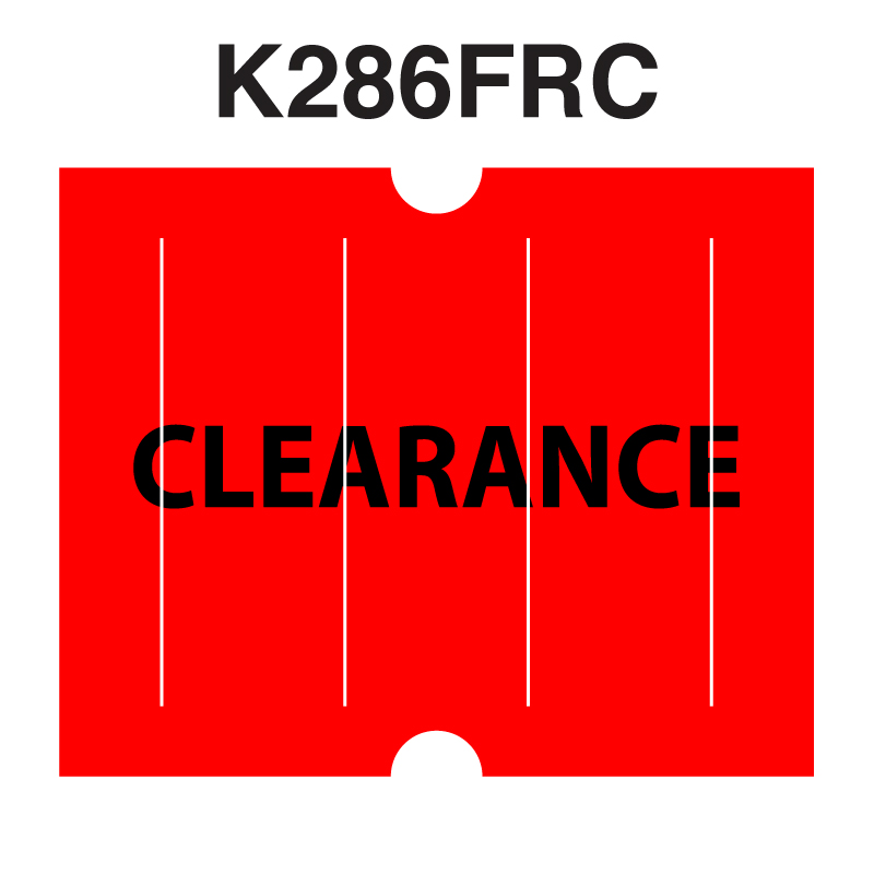 Black on Fluorescent Red "CLEARANCE" General Purpose Tamper Proof Labels
