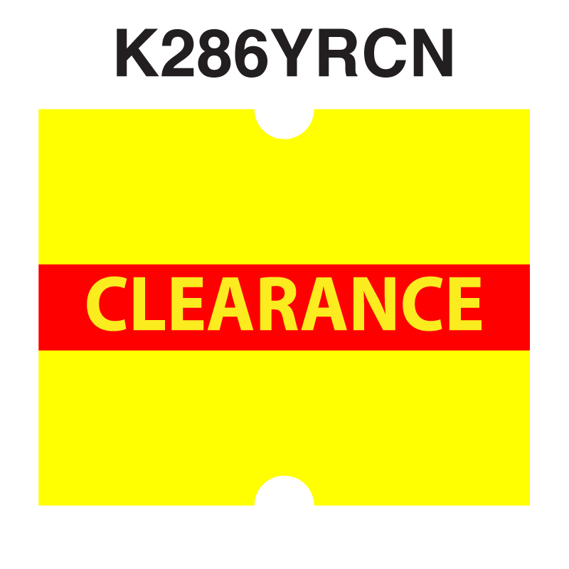 Yellow on Red Reverse "CLEARANCE" General Purpose Labels Without Tamper ...
