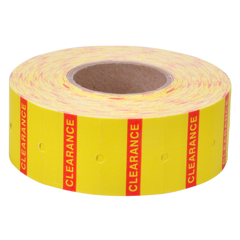 Yellow on Red Reverse "CLEARANCE" General Purpose Labels Without Tamper ...