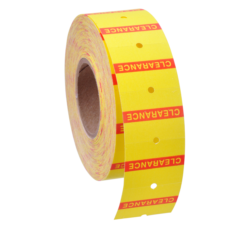 Yellow on Red Reverse "CLEARANCE" General Purpose Labels Without Tamper ...