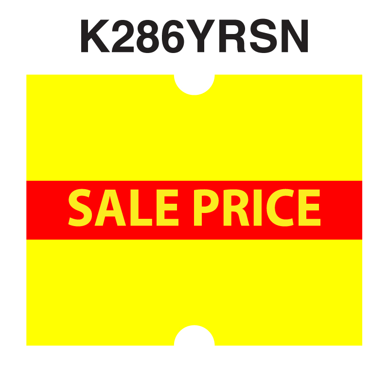 Yellow on Red Reverse "SALE PRICE" General Purpose Labels Without ...
