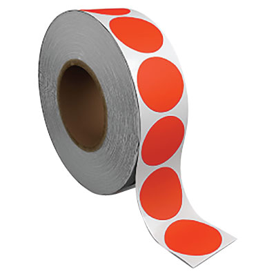 1" Kenco Color Coding Circle Labels - Red