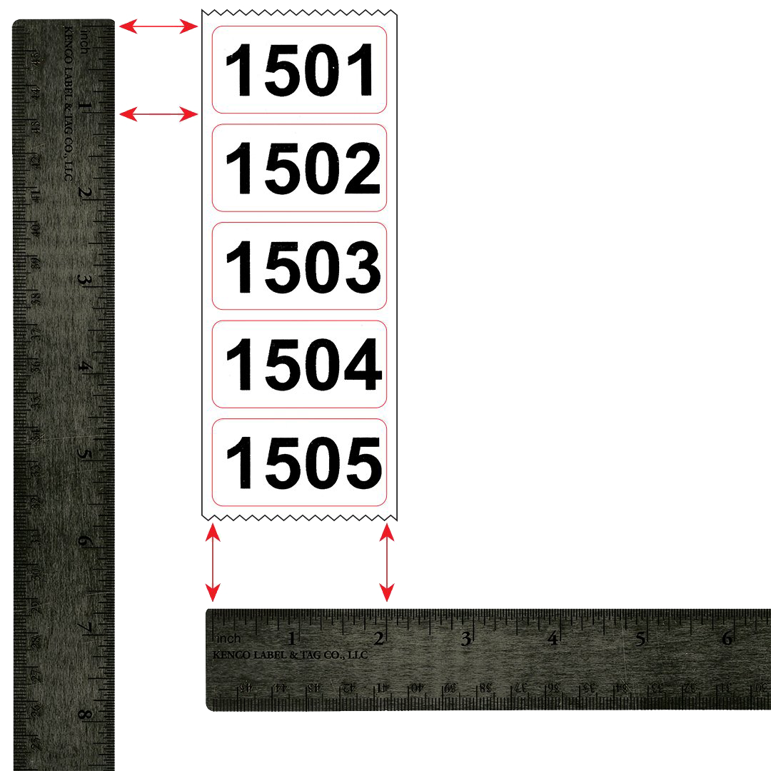 2" X 1" Consecutively Numbered Labels 1501-2000