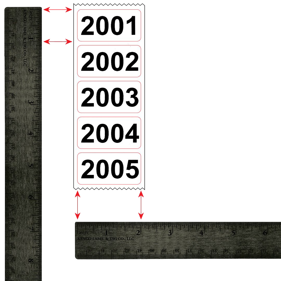 2" X 1" Consecutively Numbered Labels 2001-2500