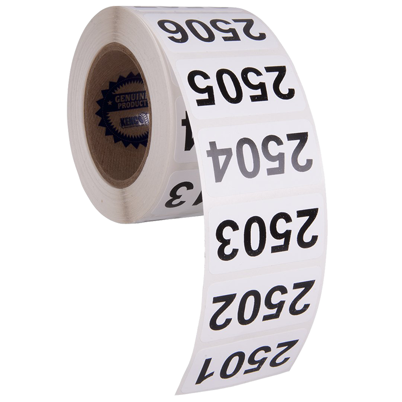 2" X 1" Consecutively Numbered Labels 2501-3000