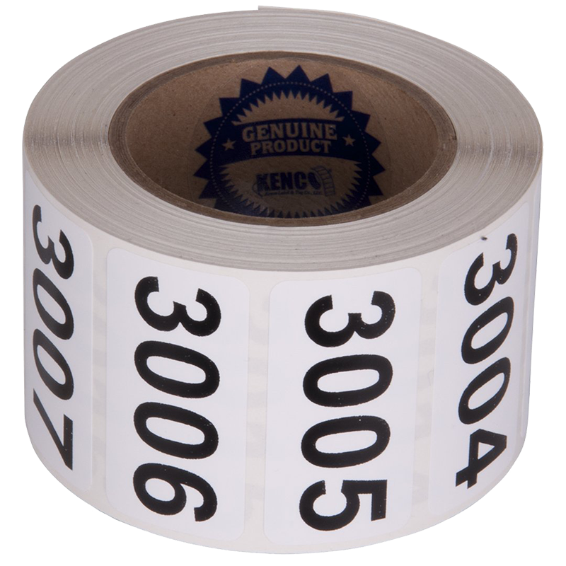 2" X 1" Consecutively Numbered Labels 3001-3500