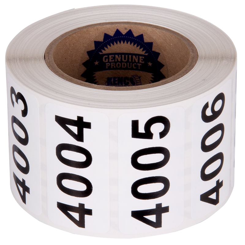 2" X 1" Consecutively Numbered Labels 4001-4500