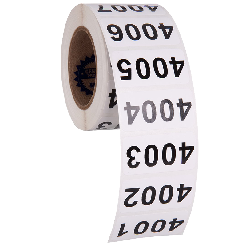 2" X 1" Consecutively Numbered Labels 4001-4500