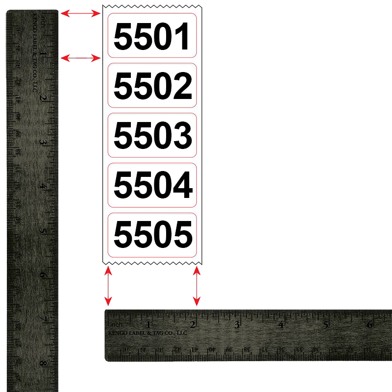 2" X 1" Consecutively Numbered Labels 5501-6000
