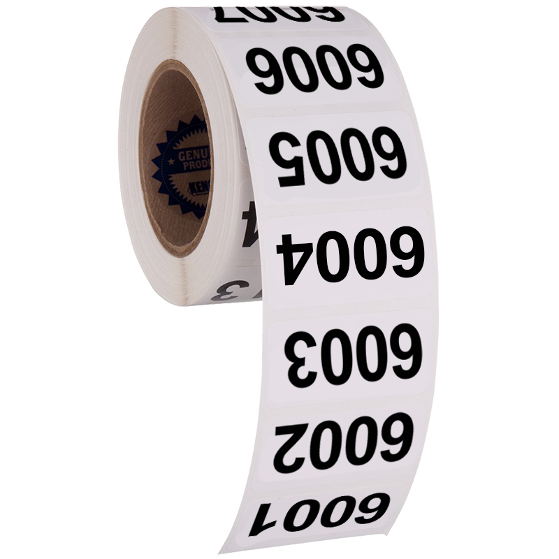 2" X 1" Consecutively Numbered Labels 6001-6500