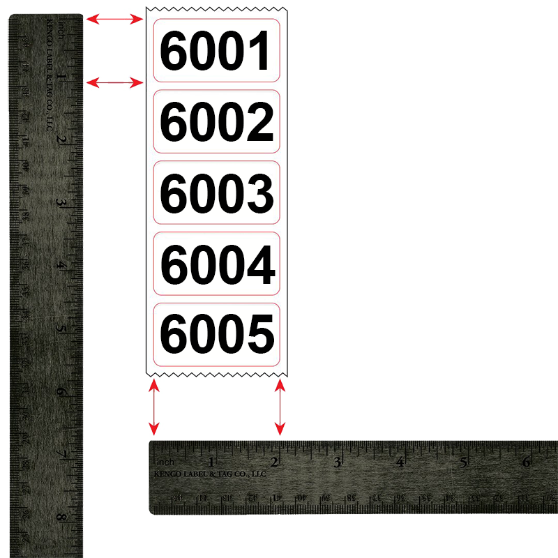 2" X 1" Consecutively Numbered Labels 6001-6500