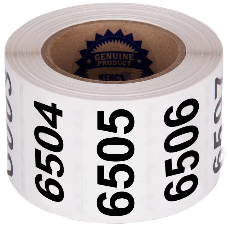 2" X 1" Consecutively Numbered Labels 4500-5000