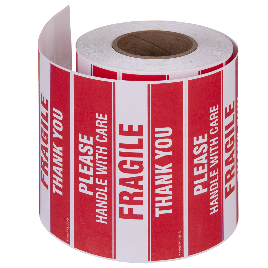 Fragile Handle with Care Warning Stickers (3" X 5")