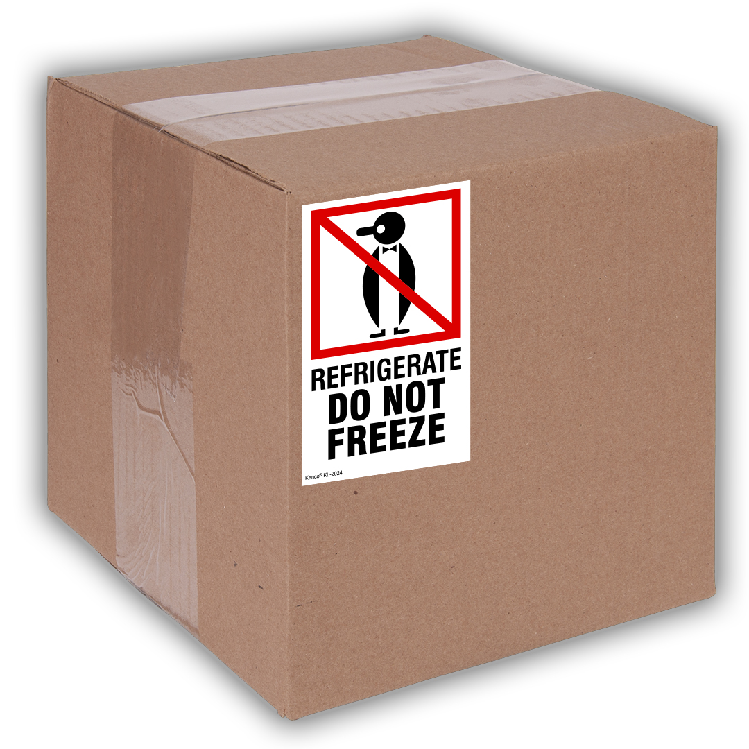 Refrigerate Do Not Freeze International Safe Handling Warning Stickers