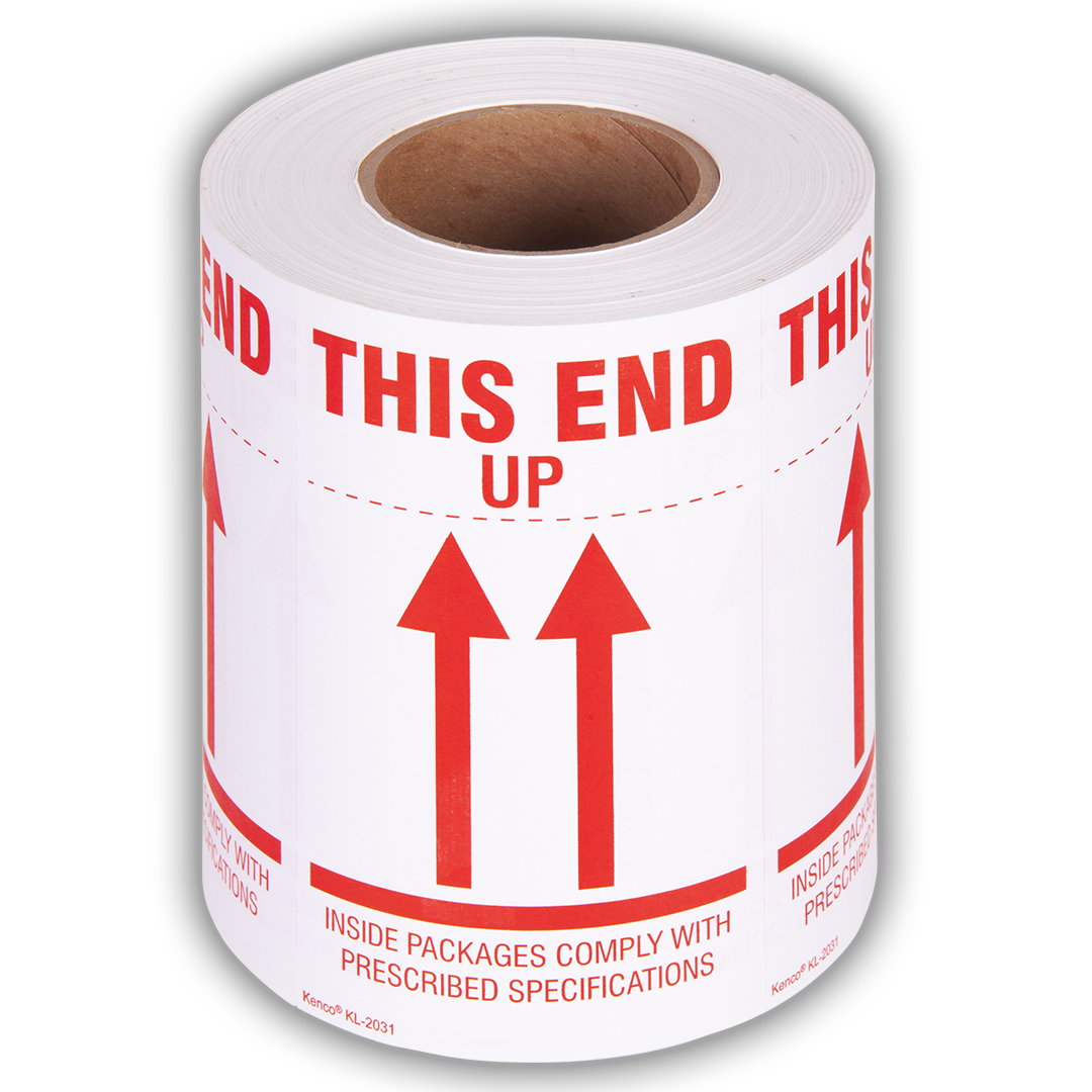 This End Up/Inside Packages Comply with Prescribed Specifications Stickers