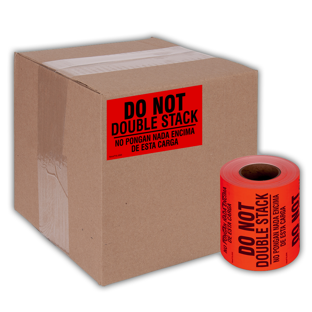 Do not Double Stack Bilingual English Spanish Shipping Label Stickers