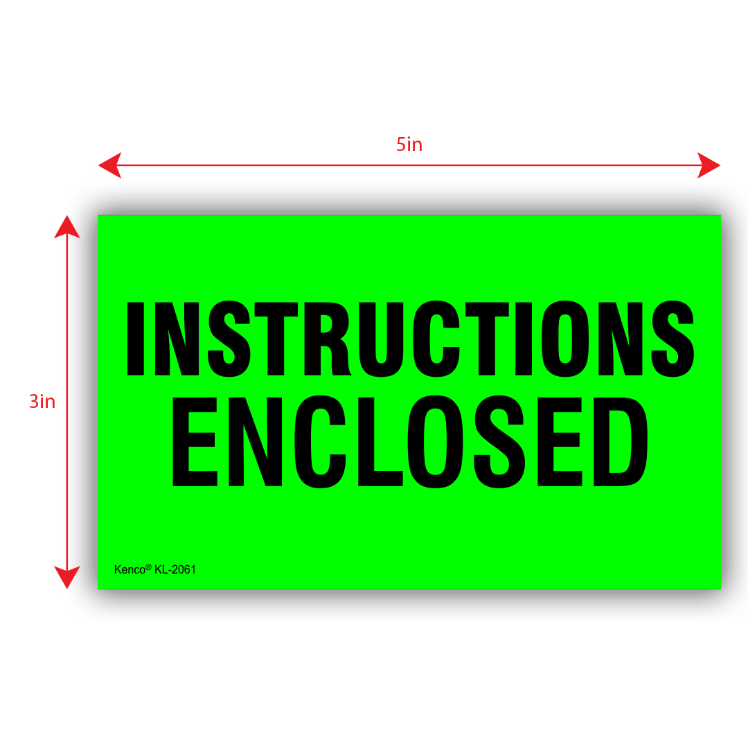 Instructions Enclosed Shipping Label Stickers