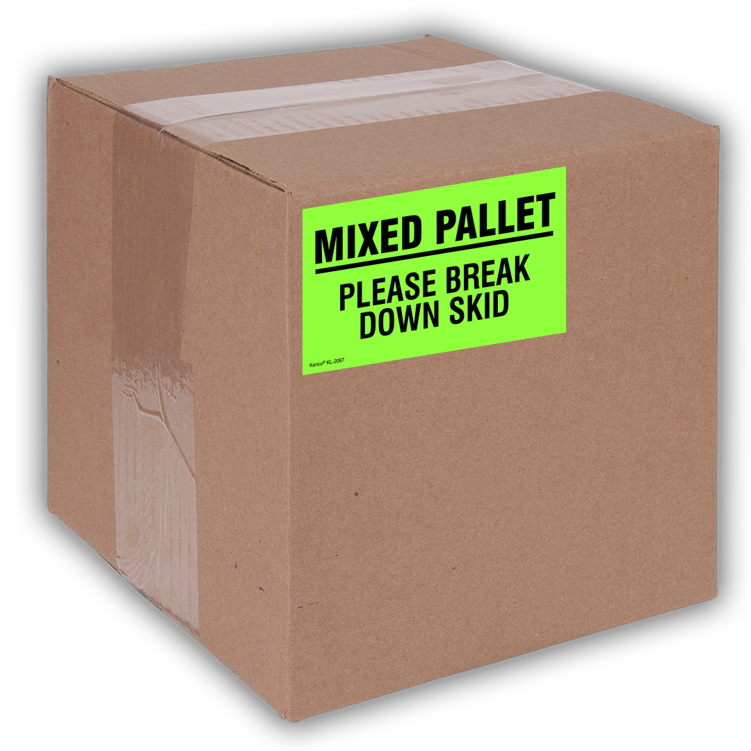 Mixed Pallet Please Break Down Skid Stickers