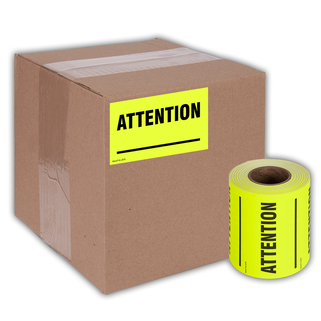 Attention ___ Fluorescent Shipping Label Stickers